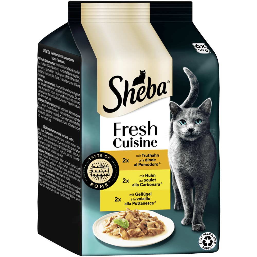 SHEBA® Fresh Cuisine Taste of Rome, Truthahn, Huhn & Geflügel in Sauce ...